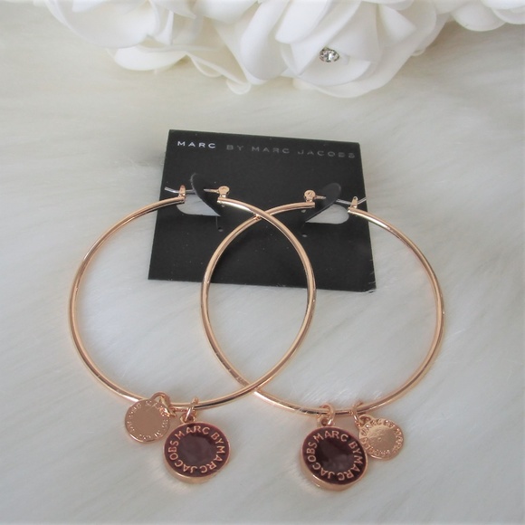 Marc By Marc Jacobs | Jewelry | Nwt Marc Jacobs Wine Gold Logo Hoop ...